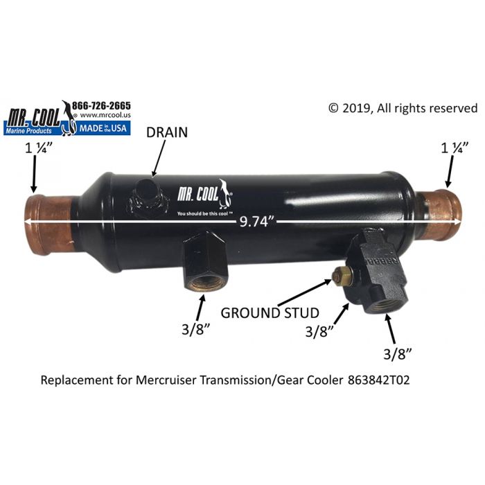Mercruiser Transmission/Gear Cooler 863842T02 Replacement - Marine ...